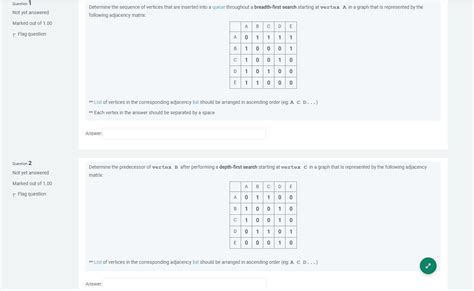 Solved Question 1 Determine The Sequence Of Vertices That