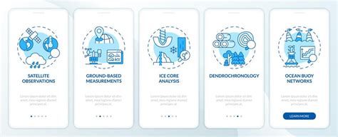 Premium Vector 2d Icons Representing Climate Metrics Mobile App Screen Set Walkthrough 5 Steps