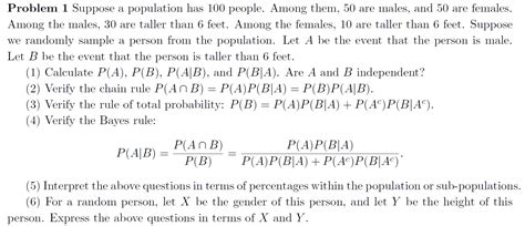 Solved Problem 1 Suppose A Population Has 100 People Among