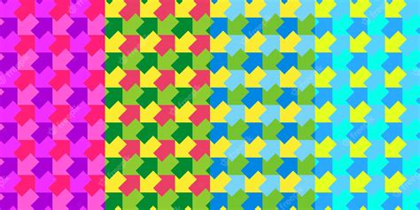 Premium Vector Colorful Simple Abstract Seamless Patterns Set With Arrows Vector Illustration