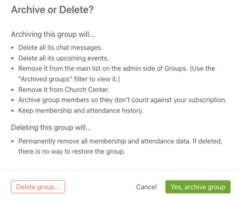 Archive Or Delete A Group Groups