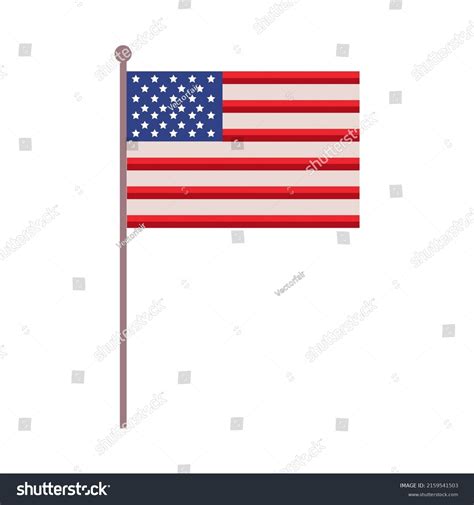 Usa Flag Pole Icon Stock Vector Royalty Free 2159541503 Shutterstock
