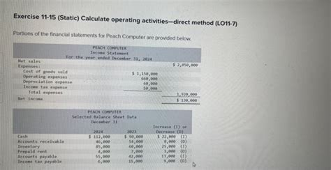 Solved Exercise Static Calculate Operating Chegg