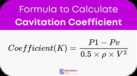 cavitation coefficient calculator