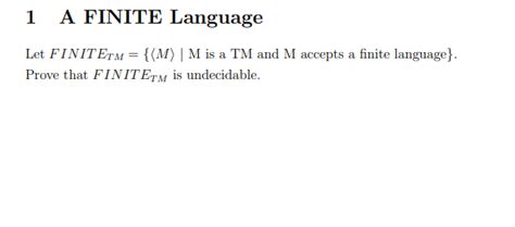 solved 1 ﻿a finite languagelet finite is a tm and m