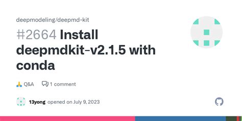Install Deepmdkit V With Conda Deepmodeling Deepmd Kit Discussion Github