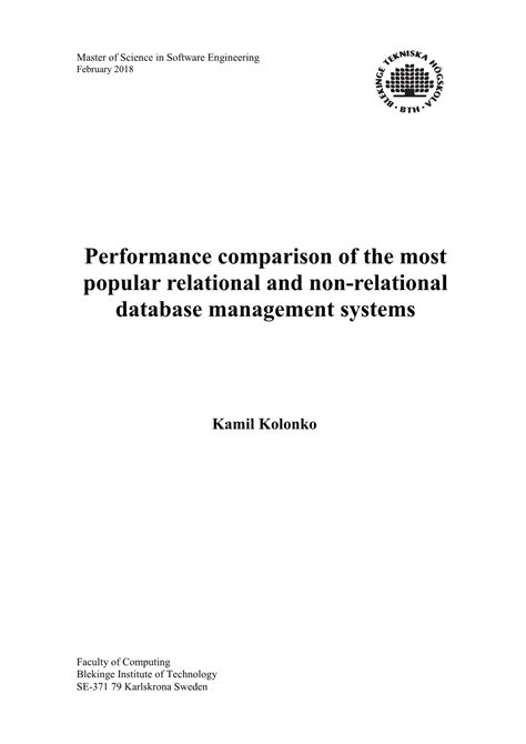 performance comparison of the most popular relational and non