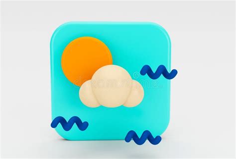 Cloud Weather Icon 3d Illustration Minimal 3d Rendering Stock Illustration Illustration Of