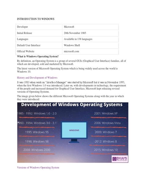Introduction To Windows Pdf Microsoft Windows Operating System