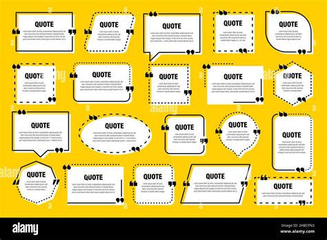 White Isolated Quote Frames Speech Bubbles With Quotation Marks Blank Text Box And Quotes