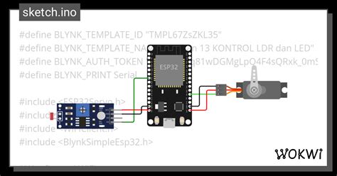 Latihan 15 Ldr Servo Wokwi Esp32 Stm32 Arduino Simulator