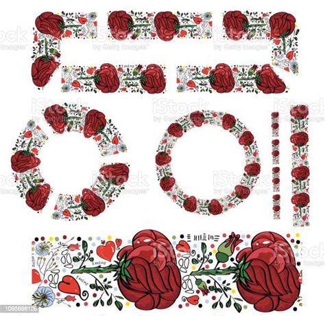 큰 그린된 빨간 장미와 좋은 벡터 세부 사항 원활한 브러쉬 100퍼센트에 대한 스톡 벡터 아트 및 기타 이미지 100퍼센트