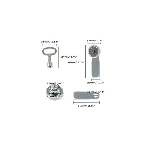 2 Pcs Wheelie Bin Locks With Keys Triangle Gas Meter Box Lock Cam Lock