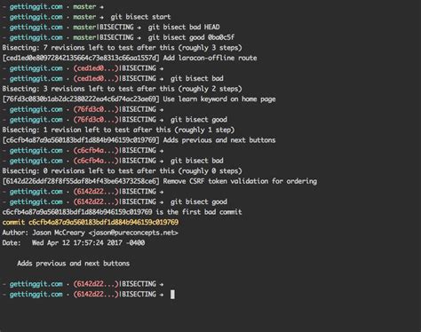 using git bisect