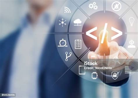 Ar 화면 아이콘 감동 하는 소프트웨어 개발자와 코딩 민첩 디버그 개념에 대한 스톡 사진 및 기타 이미지 개념 디버깅 애자일 방법론 Istock