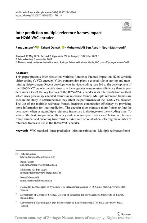 Inter Prediction Multiple Reference Frames Impact On H266 Vvc Encoder