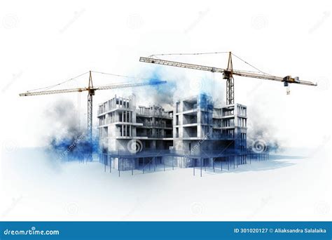 Double Exposure Of Building Construction Engineering And Graphic Design