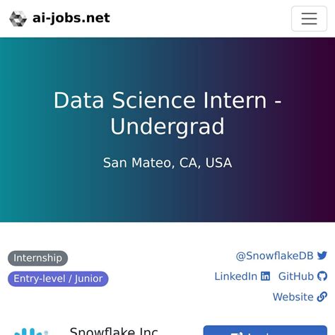 Hiring Internship Data Science Intern Undergrad In San Mateo Ca Usa Raimljobs