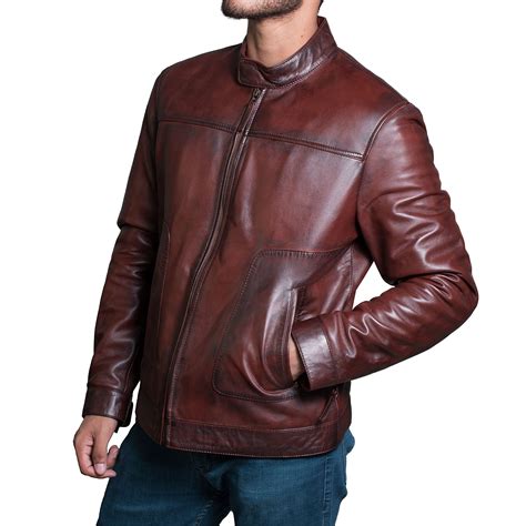 Mens Brown Slim Fit Soft Wax Classic Leather Jacket Xtremejackets