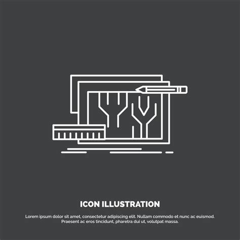 Architecture Blueprint Circuit Design Engineering Icon Line Vector Symbol For Ui And Ux