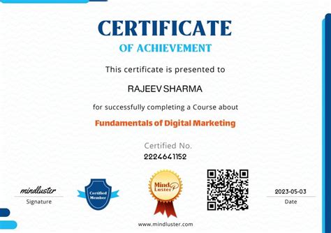 Successfully Earned Certificate After Completing A Course About Fundamentals Of Digital