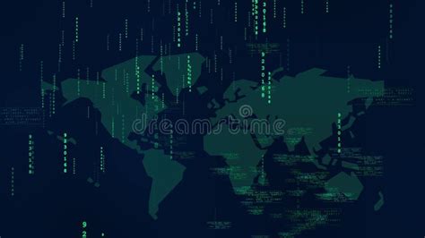 World Map Floating In Space Digital Effect Animation Stock Video