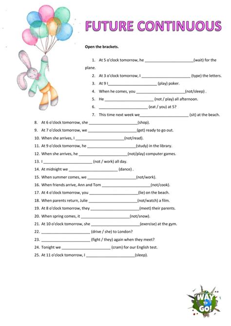 Future Continuous Interactive Worksheet Letter Recognition Worksheets English Worksheets For