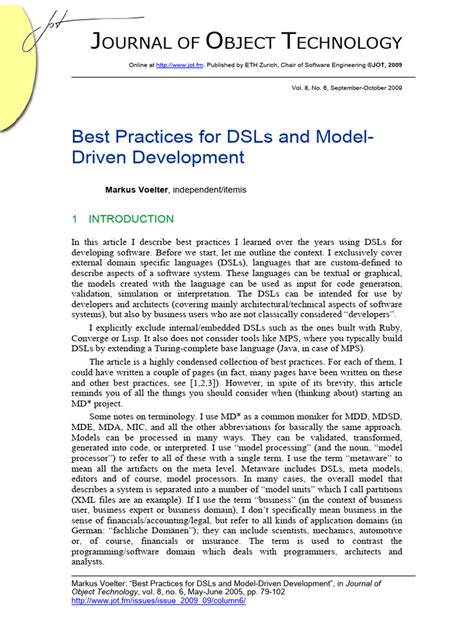 Best Practices For Dsls And Modeldriven Development Pdf Class Computer Programming