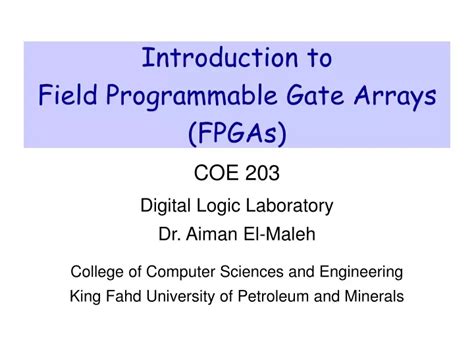 ppt introduction to field programmable gate arrays fpgas powerpoint