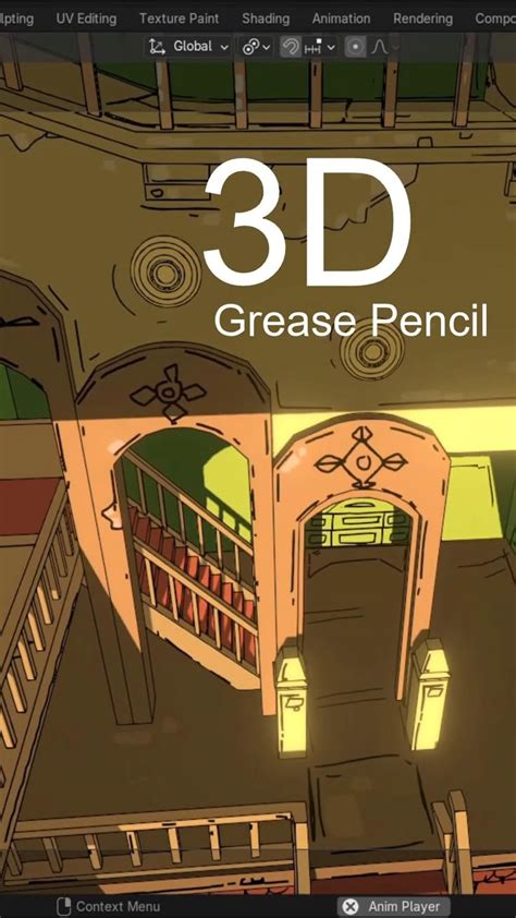 Stylized 2d 3d Fantasy Environment Blender Grease Pencil Tutorial Blender Blender Tutorial