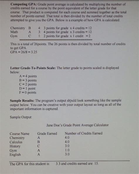 solved grade point average calculator objective write a