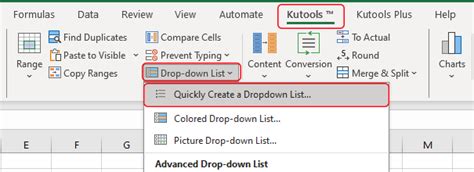 how to create excel quick drop down list with kutools extendoffice
