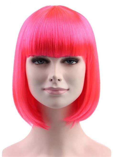 Розовый парик