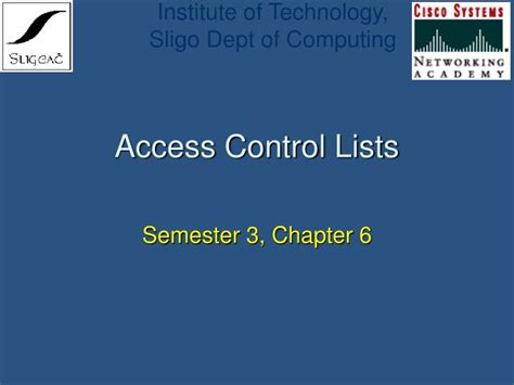 PPT Access Control Lists PowerPoint Presentation Free Download ID