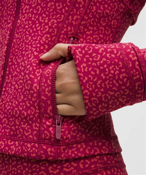 Lululemon Define Cropped Jacket Nulu Leopard Daisy Desert Red