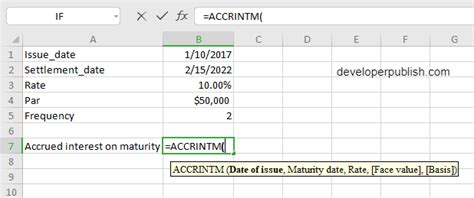 How To Use ACCRINTM Function In Excel DeveloperPublish