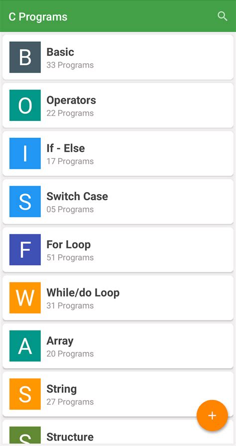 C Programs 350 C Examples Per Android Download