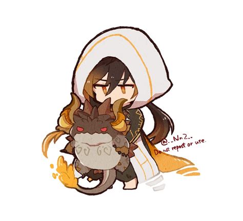 Zhongli Zhongli And Azhdaha Genshin Impact Drawn By Nnz Danbooru