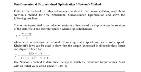 One Dimensional Unconstrained Optimizationnewtons