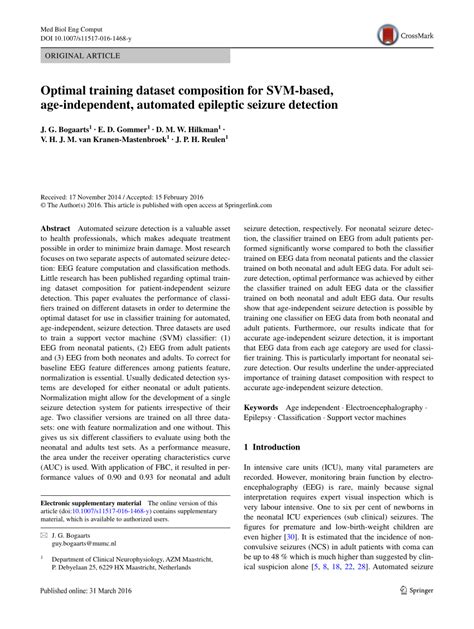 Pdf Optimal Training Dataset Composition For Svm Based Age