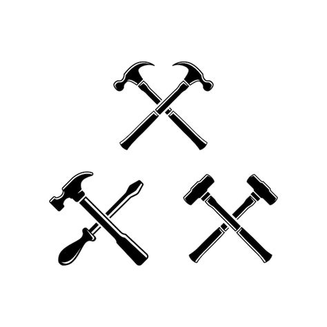 Premium Vector Hammer Icon Or Logo Set Template