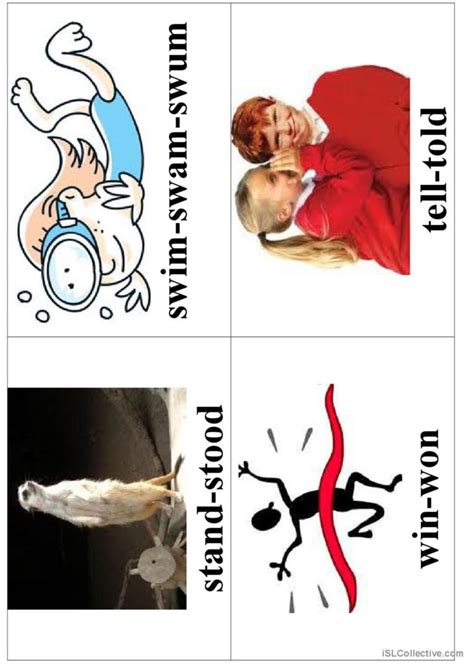 Flashcards 40 Irregular Verb Cards English Esl Worksheets Pdf And Doc