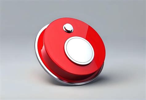 Flat Style Red Button On White Premium Ai Generated Image