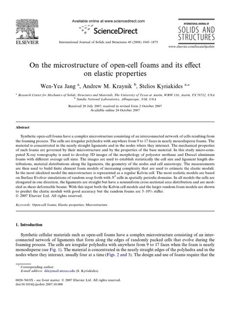 On The Microstructure Of Open Cell Foams And Its Effect On Elastic