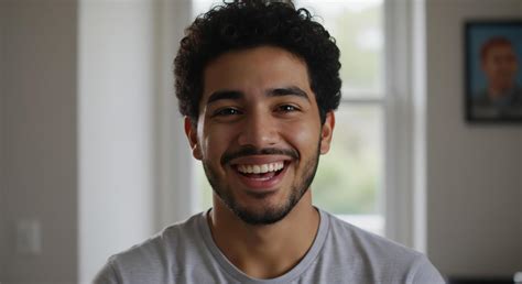 Smiling Man Portrait In Natural Light Happy Expression 71528610 Stock