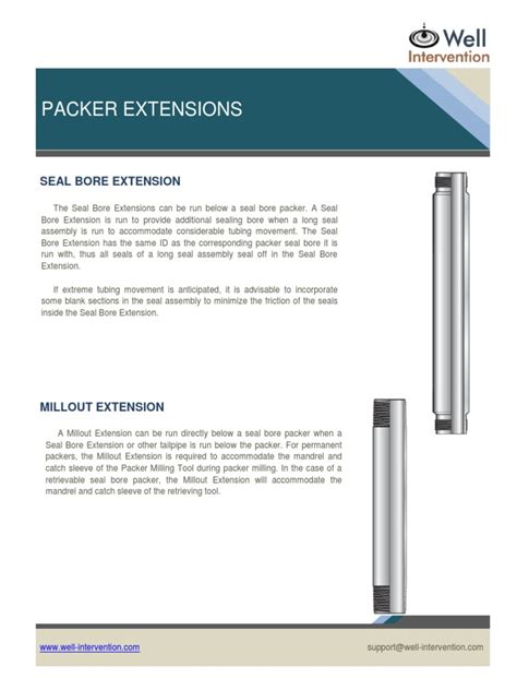 Packer Extensions Seal Bore Extension Pdf