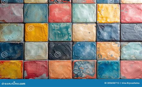 Background From Square Multi Colored Ceramic Tiles Stock Image Image