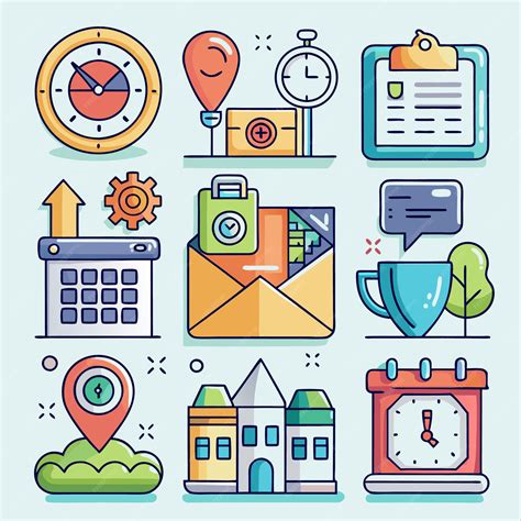 Clocks Calendars And Time Management Icons Premium Ai Generated Vector