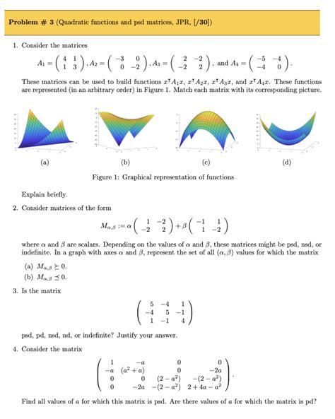Solved Problem 3 Quadratic Functions And Psd Matrices