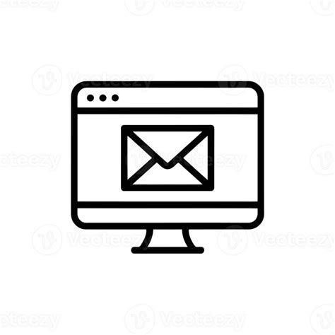 A Simple Black Icon Shows A Computer Monitor Displaying An Envelope